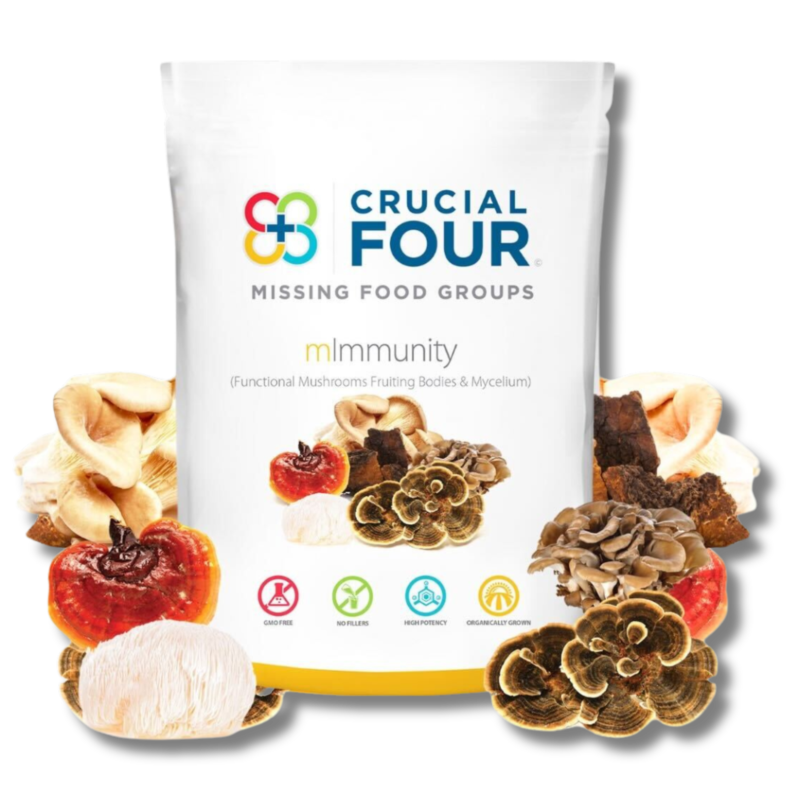 mImmunity | Functional Mushrooms Fruiting Bodies – Crucial FOUR | Feel ...